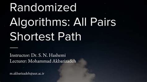 randomized algorithms all pairs shortest path ppt