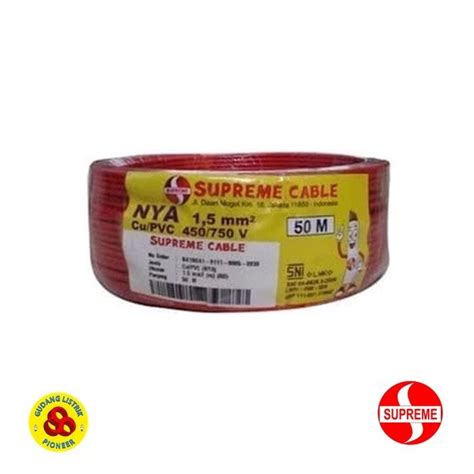 Jual Supreme Kabel NYA 1x1 5mm 100 Meter Merah Kawat Tembaga Tunggal 1