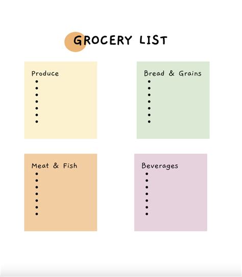 THE BEST Grocery List Templates For Google Docs