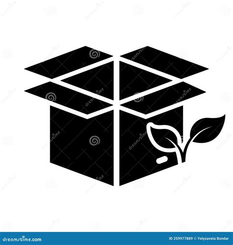 Ecology Natural Recycle Package With Leaf Silhouette Icon Bio Organic