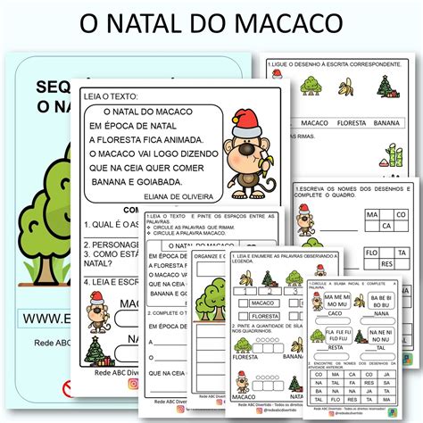 Sequ Ncia Did Tica Para Alfabetiza O O Natal Do Macaco