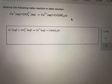 Solved Balance The Following Redox Reaction In Basic Chegg