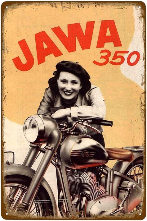 reklamní plechová cedule Jawa 350 dobová reklama Aukro