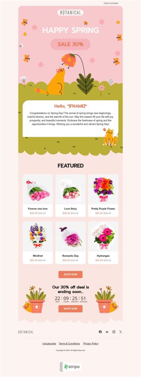 Spring Flowers Email Template By Full Name Stripo Email
