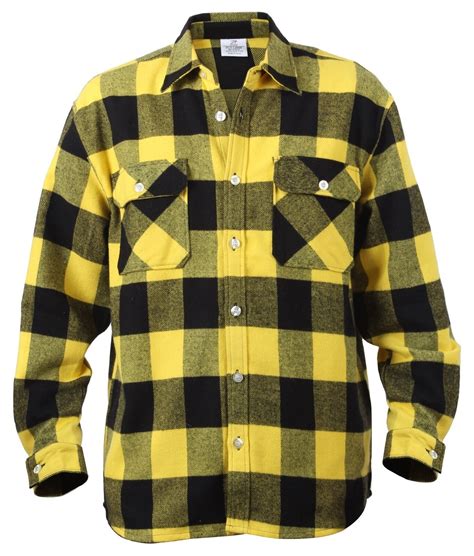 Extra Heavyweight Brawny Buffalo Plaid Flannel Shirt Long Sleeve Rothco