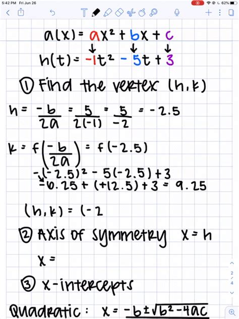 solved sketch a graph of the quadratic function indicating the vertex the axis of symmetry