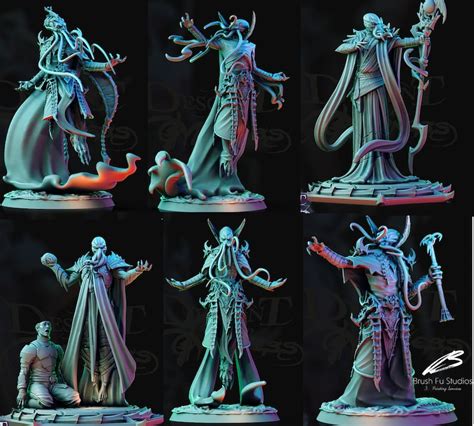 Mindflayers Illithids Mind Flayer 28mm 3d Printed Mini Etsy