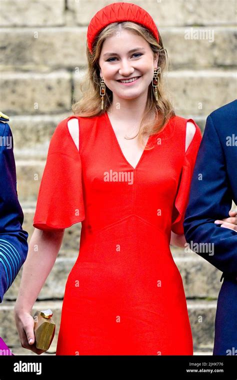 Princess Elisabeth Of Belgium Attending Te Deum In Brussels Belgium