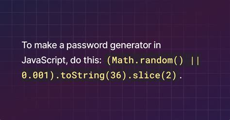 how to make a password generator in javascript