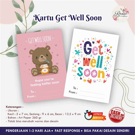 Jual Kartu Get Well Soon Semoga Lekas Sembuh Thank You Card