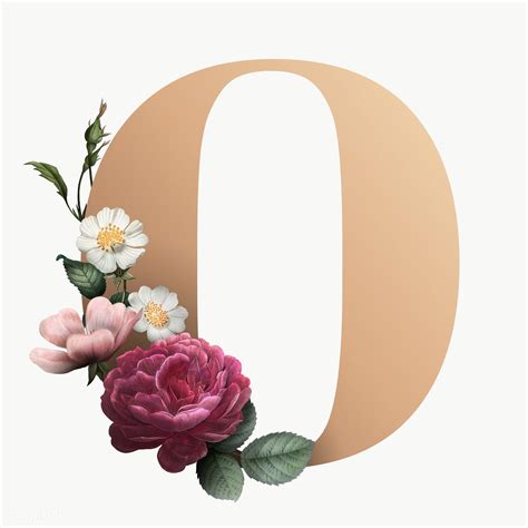 Classic And Elegant Floral Alphabet Font Letter O Transparent Png