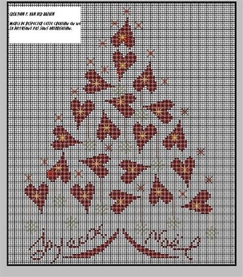 Schema Punto Croce Albero Natale Cuori