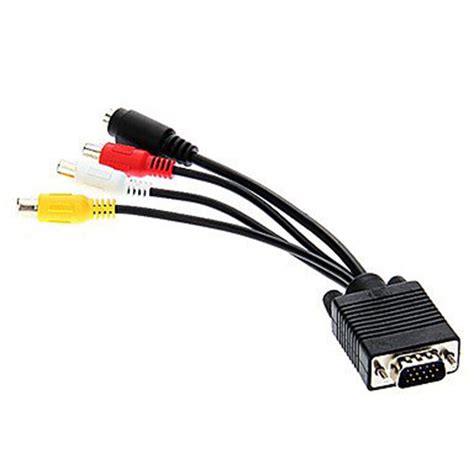 PC VGA SVGA TO S Video RCA Composite HD AV TV Output Converter Adapter