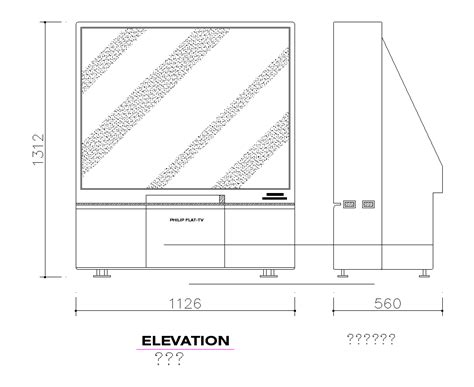 2d View Of Television Unit Detail CAD Block Layout File Cadbull