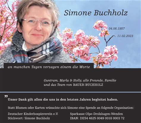 Traueranzeigen Von Simone Buchholz Aachen Gedenkt