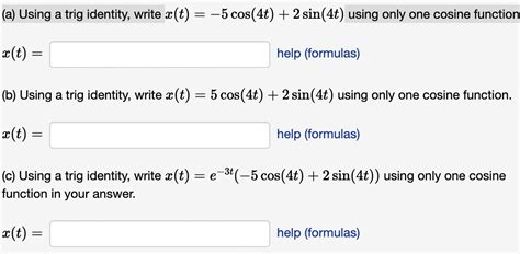 solved a using a trig identity write
