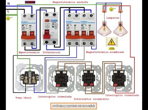Esquemas Electricos Esquema De Conmutador Y Cruzamiento Con Enchufe