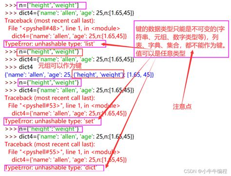 字典创建、字典访问和增删改查的基本操作、字典处理方法。 警告字典创建可以字典文字重写 小牛牛编程的博客 csdn博客
