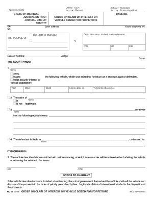 Fillable Online Courts Mi 1st Copy Claimant Fax Email Print PdfFiller