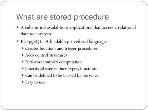 stored procedure used in posgresql ppt download