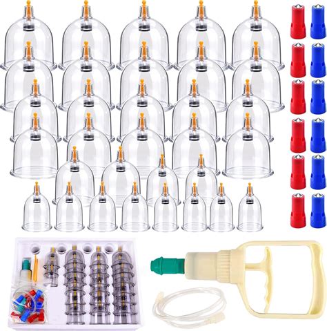 Schröpfgläser mit Vakuumpumpe 32 Cupping Schröpfbecher Sets