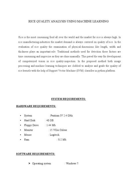 rice quality analysis using machine learning pdf
