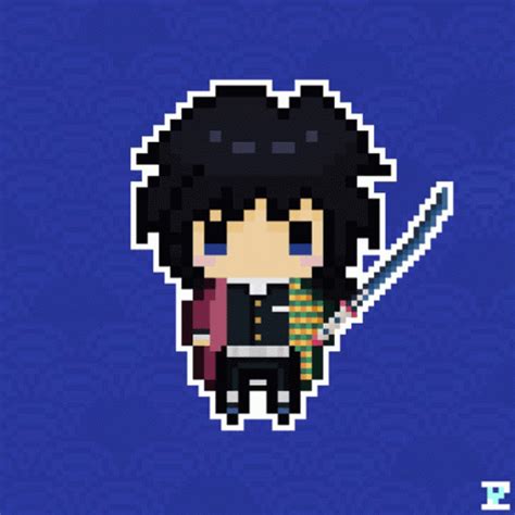 Kimetsu No Yaiba Pixel Sticker For Ios Android Giphy Cool Pixel Art