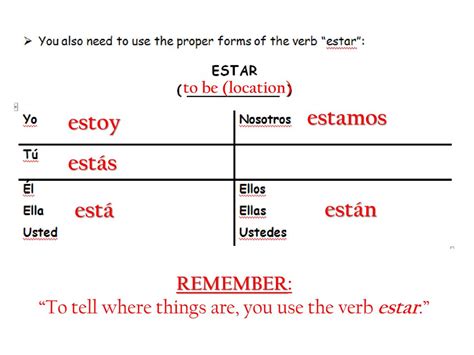 To Tell Where Things Are You Use The Verb Estar Ppt Descargar