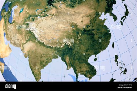 Continente asiático mapa Fotografía de stock Alamy
