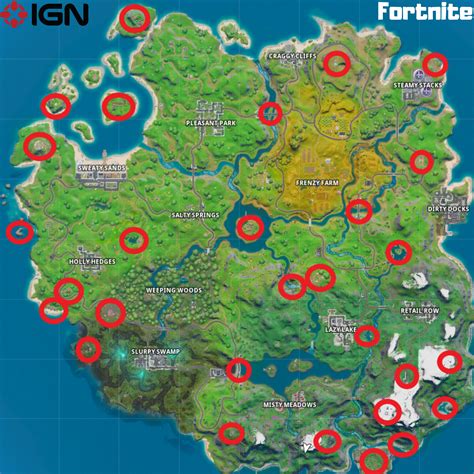 Fortnite Landmarks Map Where To Find Landmarks In Chapter