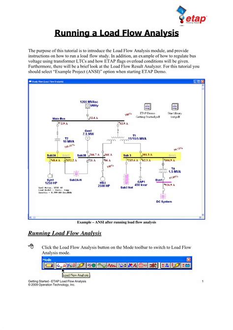 pdf load flow analysis etap dokumen tips