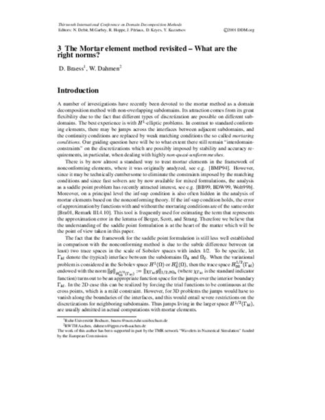 pdf the mortar element method revisited what are the right norms wolfgang dahmen