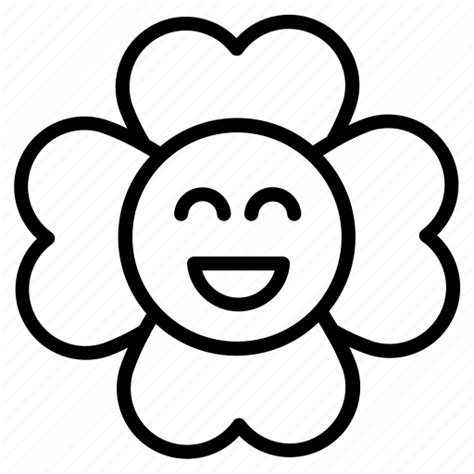 Flower Emoticon Black And White