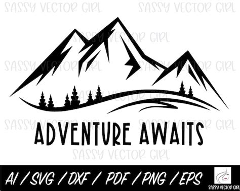 Adventure Awaits SVG Mountains Png Colorado Svg Adventure Etsy