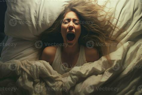 Beautiful Woman Screaming In Bed Generate Ai 28287104 Stock Photo At