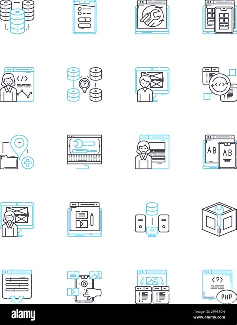 Developer Linear Icons Set Code Debug Build Design Innovate