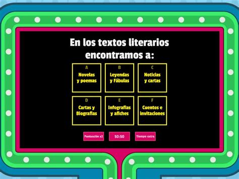 Tipos De Textos Gameshow Quiz