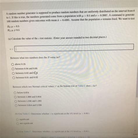 solved a random number generator is supposed to produce