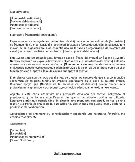 Modelo De Carta Para Pedir Colaboracion Economica Para Un Evento
