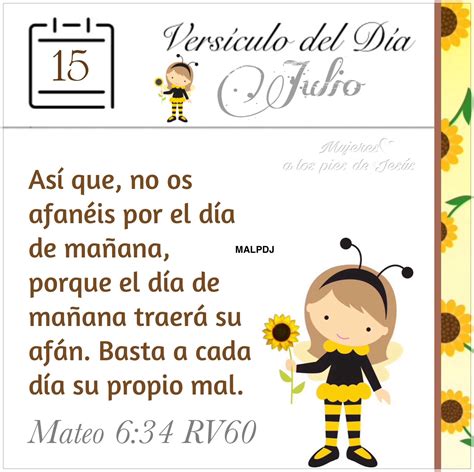 Versículo del Día Mateo 6 34 RV60
