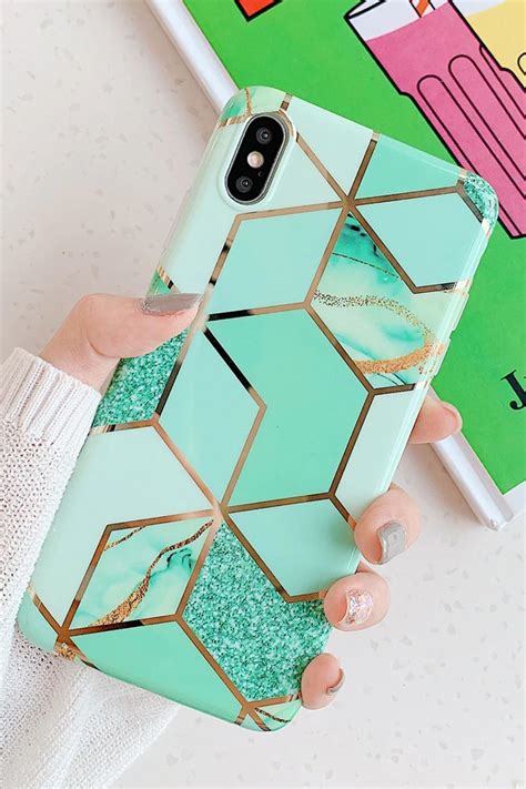 Geometric Marble IPhone Case Pretty Iphone Cases Marble Iphone Case
