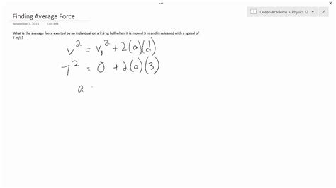 physics 12 finding average force youtube