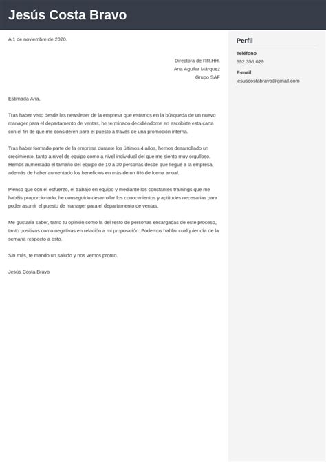 Ejemplo Carta Promoci N Interna Empresa