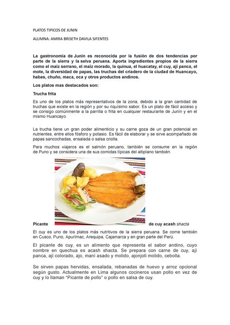 Platos Tipicos DE Junin Amira PLATOS TIPICOS DE JUNIN ALUMNA AMIRA