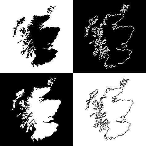 Set Of Scotland Uk Region Map Vector Illustration Vector