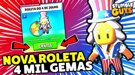 CHEGOU HOJE NOVA ROLETA MÍTICA NO STUMBLE GUYS GASTEI 4 MIL GEMAS