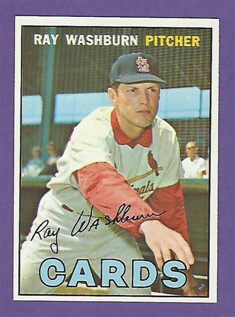 1967 Topps 92 Ray Washburn St Louis Cardinals NrMt EBay