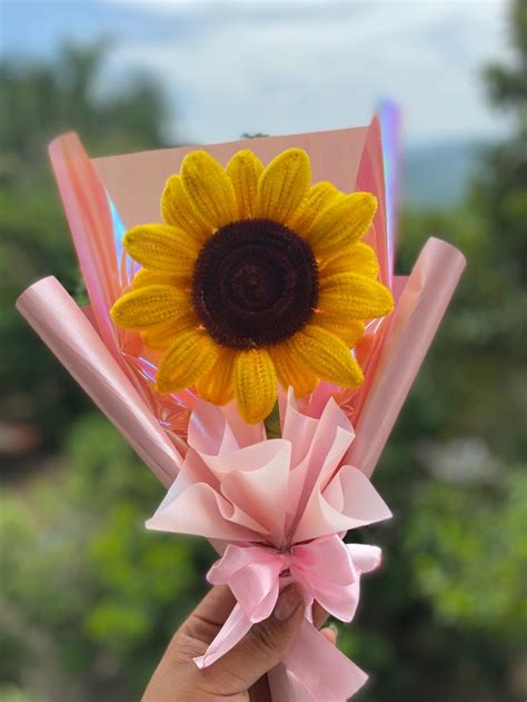 Girasol De Limpia Pipas Flower Bouquet Diy Diy Bouquet Wrap