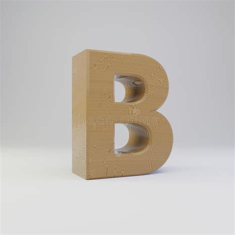 3D May Scula De La Letra B Fuente De Madera Aislada En El Fondo Blanco
