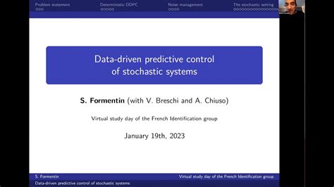 data driven predictive control of stochastic systems youtube